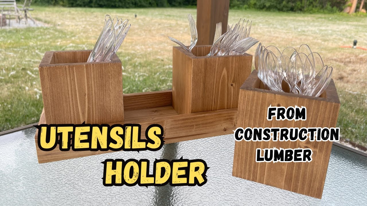 Make Utensils Holder Out of Construction Lumber in 1 Day! - YouTube