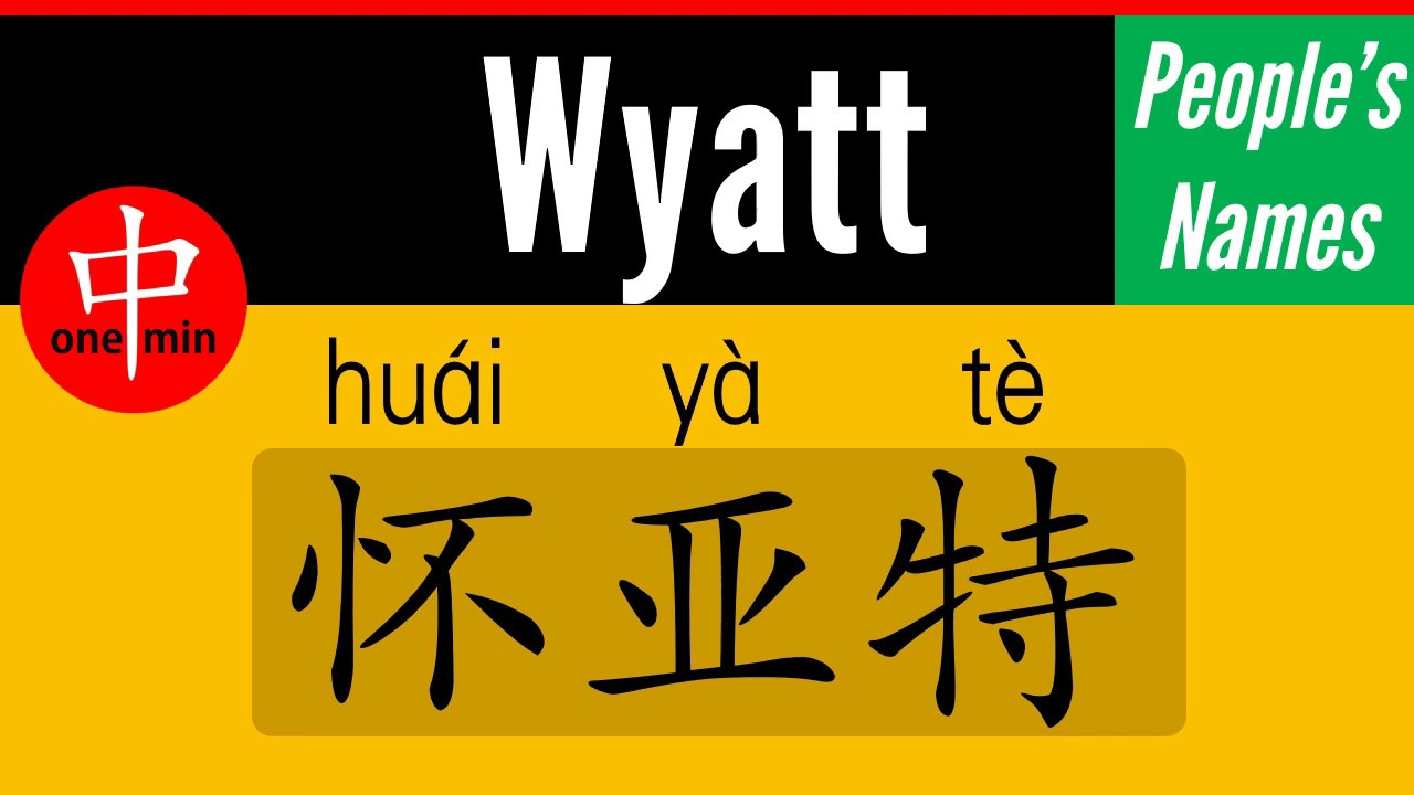 How to Say Your Name WYATT in Chinese? - YouTube