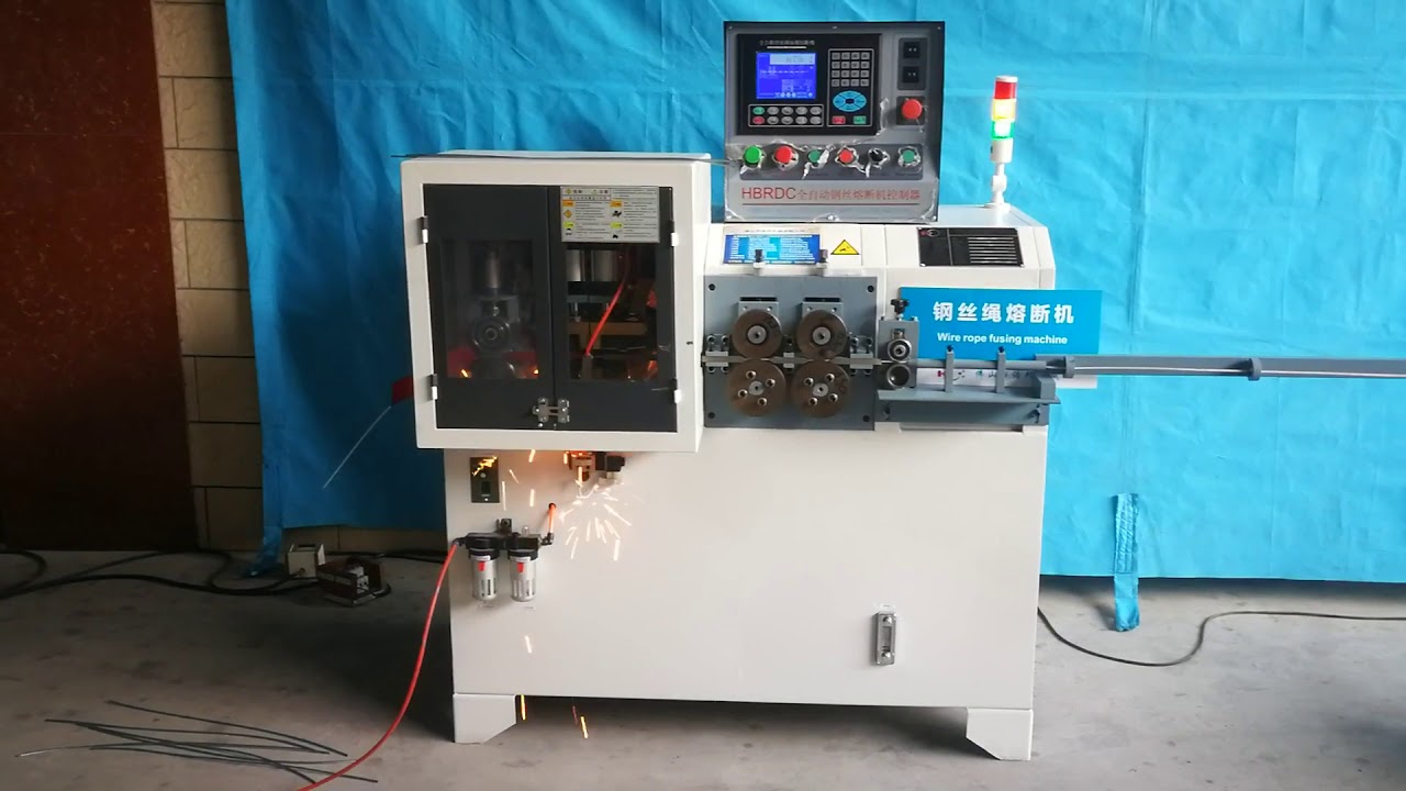 Wire rope cutting machine - YouTube