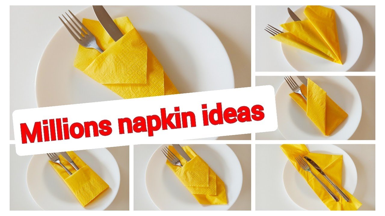 PAPER SERVIETTE DECORATION IDEAS/PAPER NAPKIN FOLDING/SERVIETTE ...