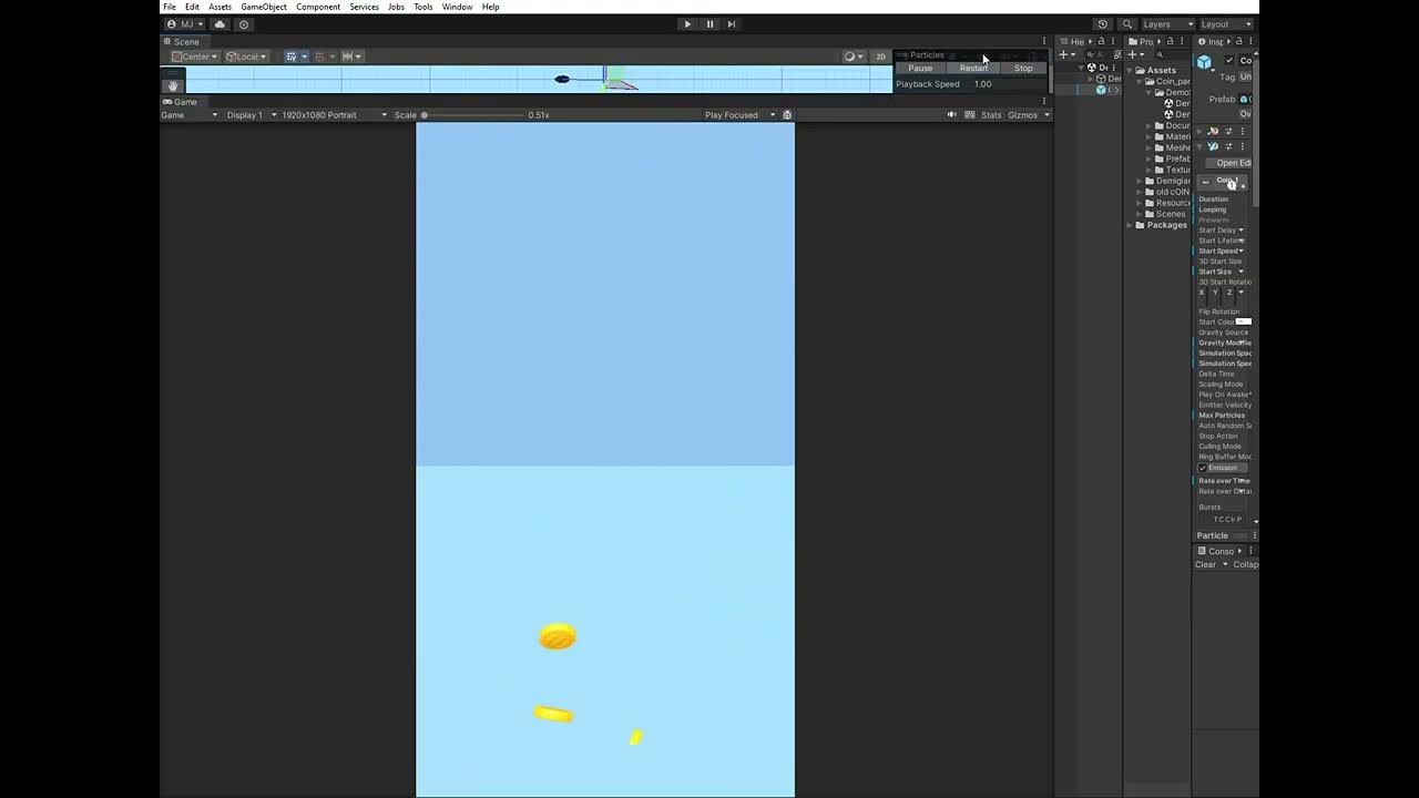 Coin Particle System Demo Android Unity - YouTube