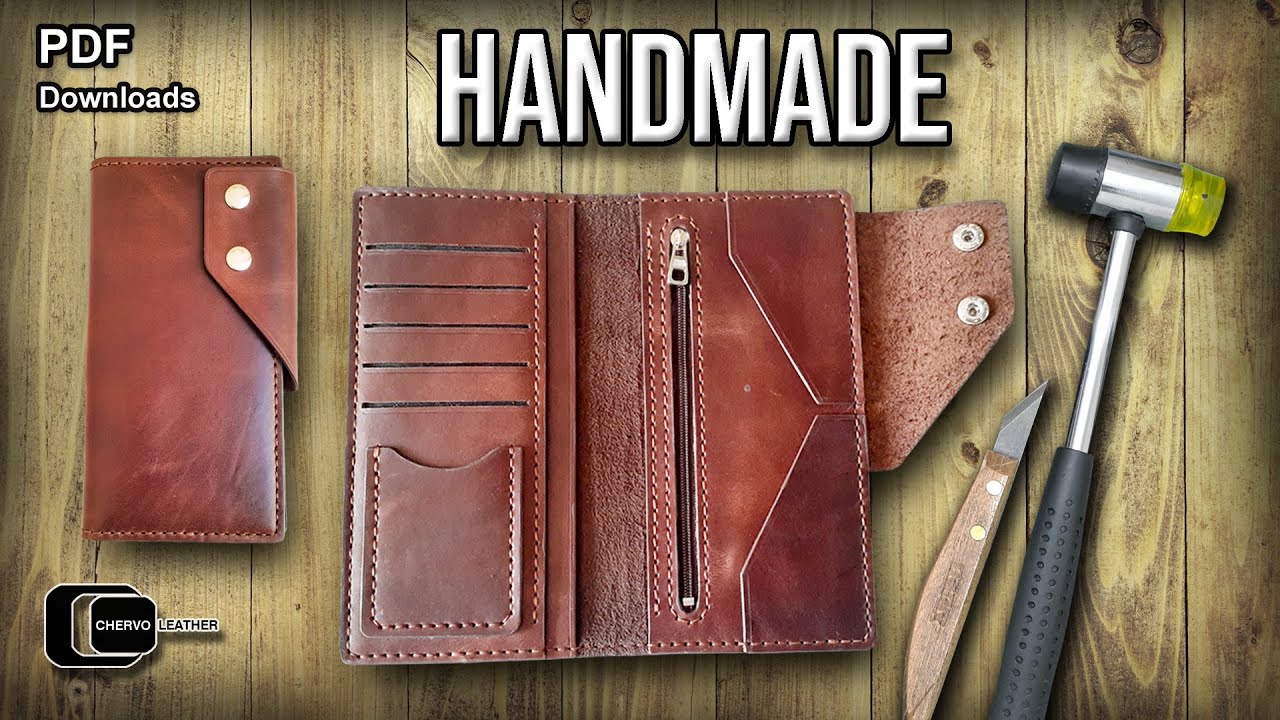 Handmade Leather Wallet Tutorial | Free PDF Pattern + Step-by-Step ...