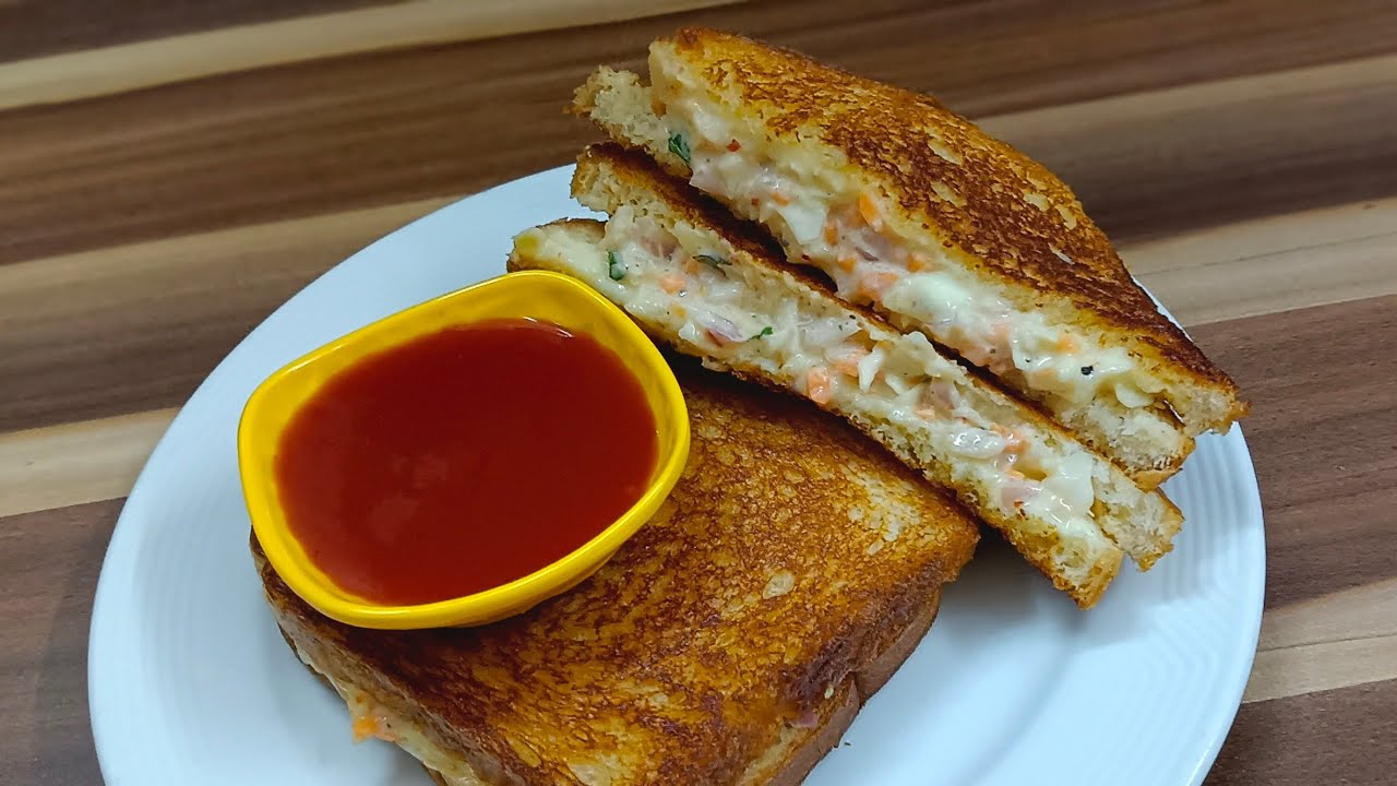 Veg Cheese Mayo Toast Sandwich | Easy and Healthy sandwich | Tawa Toast ...