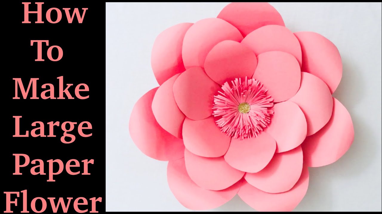 Large Gaint Paper Flower Tutorial|Diy Big Paper Flower for backdrop ...