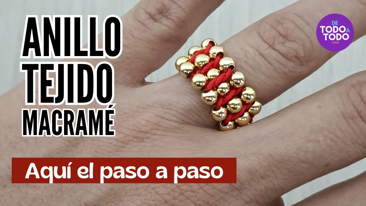 💍Cómo hacer un ANILLO TEJIDO con balines. #anillos #macrame / Rings ...