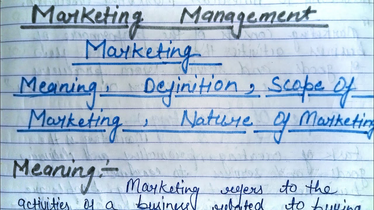 Marketing Management BBA | Scope Of Marketing Management | Nature Of ...