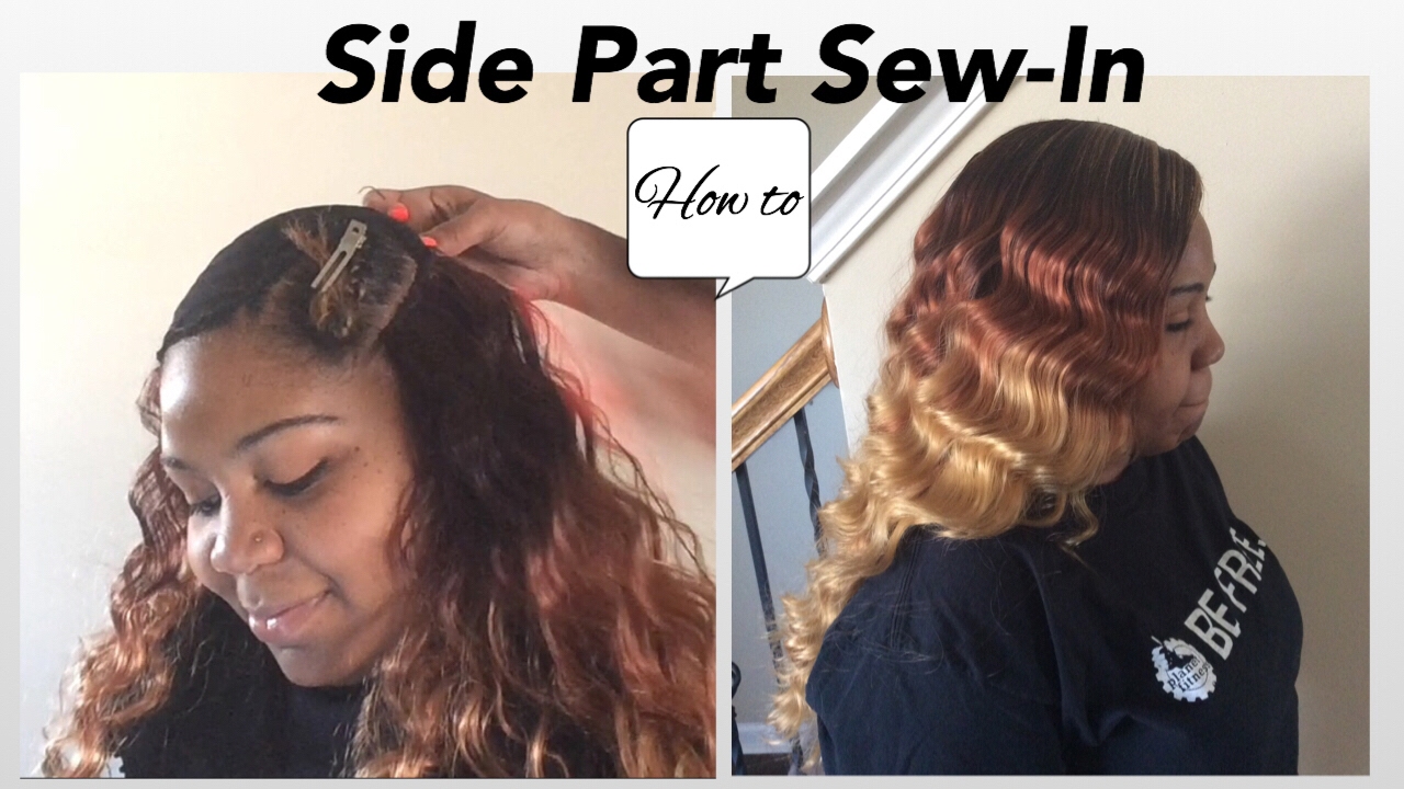 How To: Side Part Sewin - YouTube