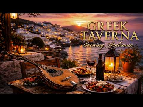 Greek Taverna by the Sea 🇬🇷 Bouzouki Mediterranean Ambience | LIVE