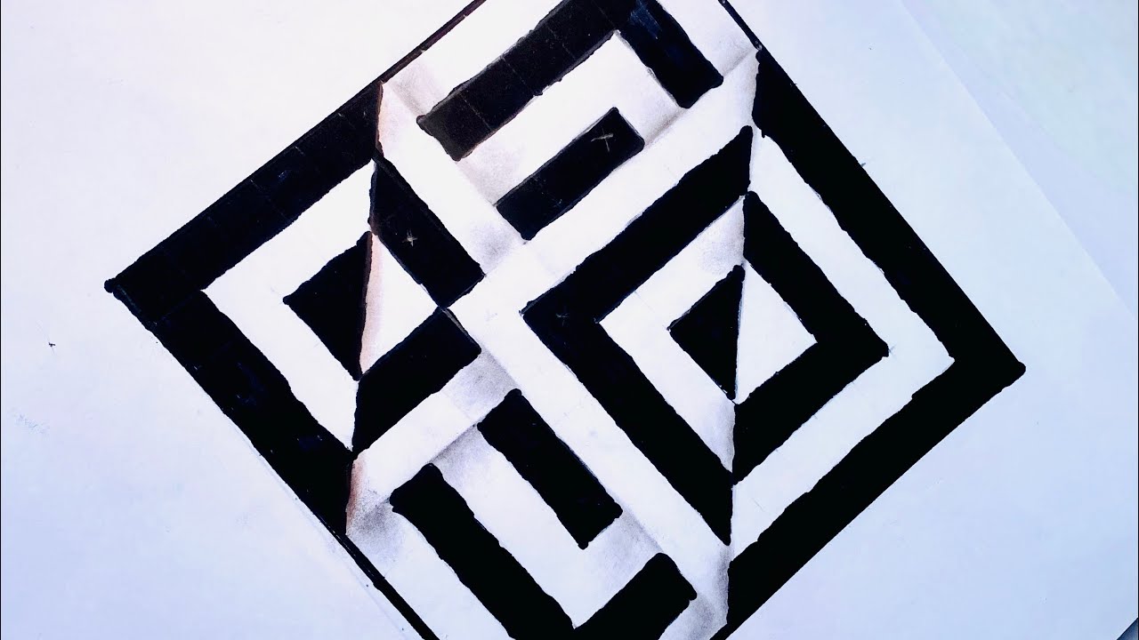 How to Draw Geometric Optical Illution। Easy Art for Beginners - YouTube