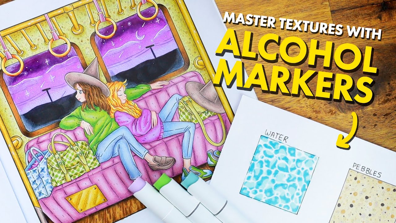 Mastering ALCOHOL MARKER Textures & Patterns // Adult Coloring Tutorial ...