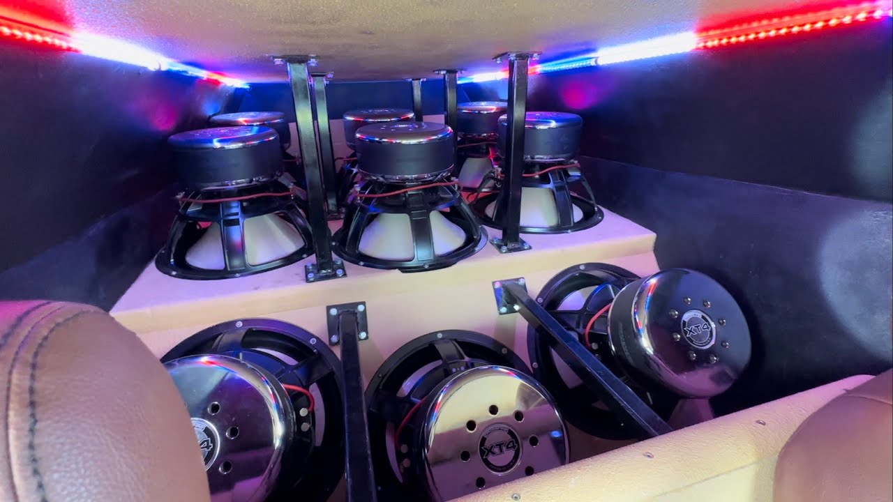 Bass Punch! 9 Crossfire XT4 18s On 50,000 Watts - YouTube