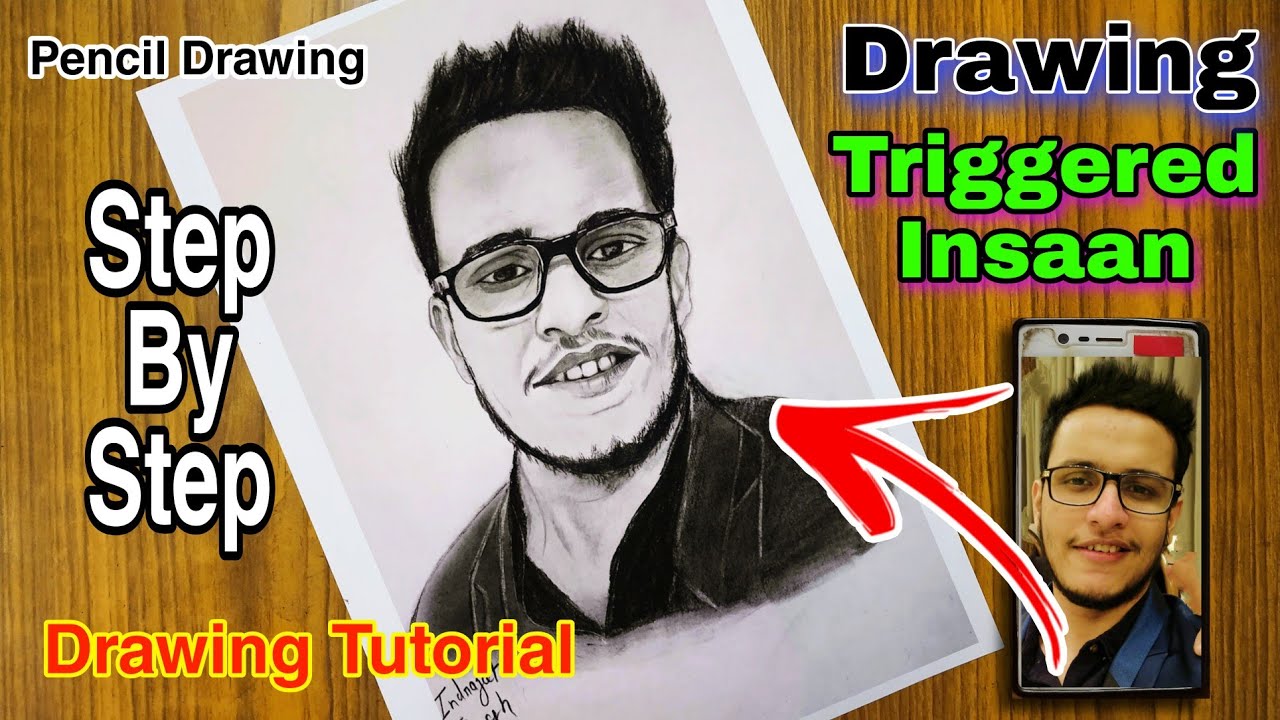 Drawing Triggered Insaan 😍|| Timelapse || Pencil drawing - YouTube
