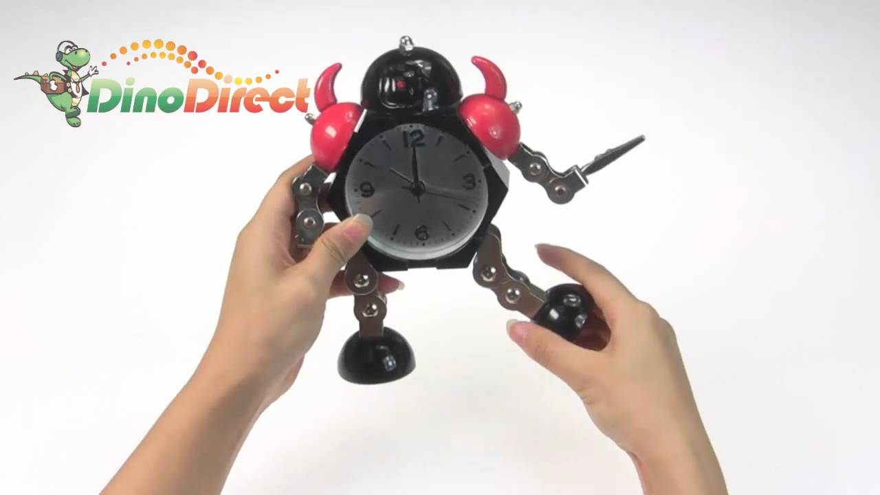 Cool Robot Shaped Transformers Metal Desk Quartz Alarm Clock Red ...