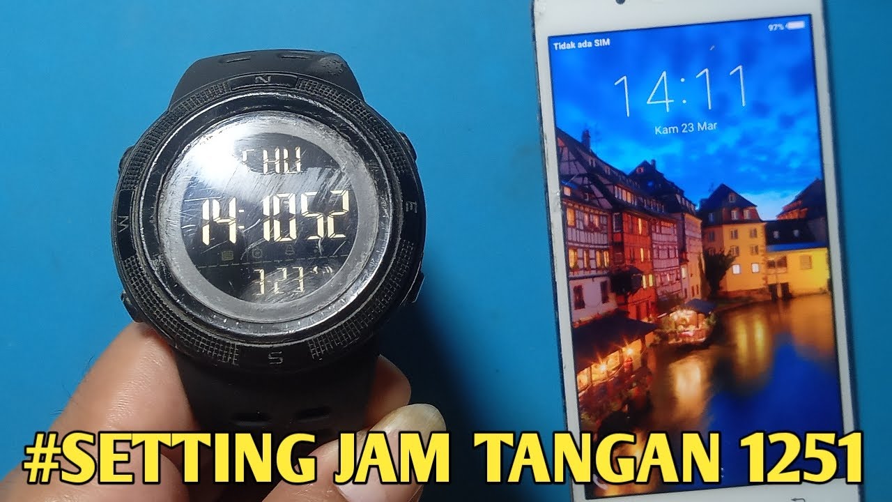 CARA SETTING JAM TANGAN SKMEI 1251 DIGITAL - YouTube