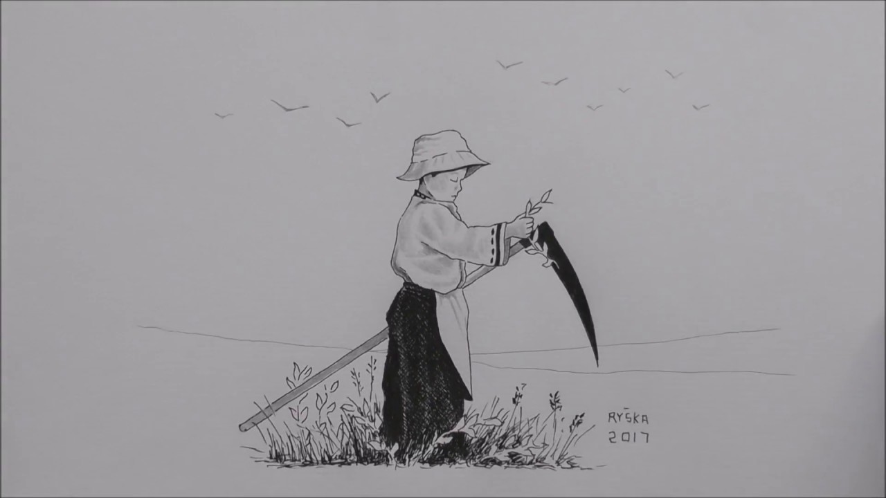 Speed drawing: Boy with a scythe. - YouTube