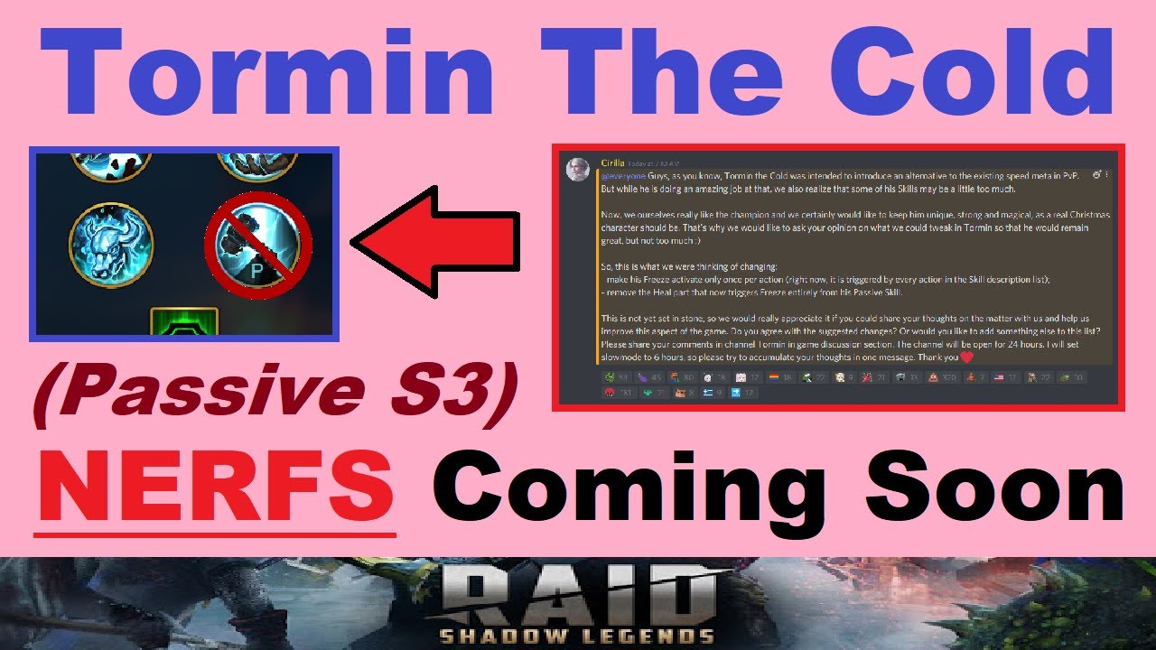 It's Happening.. ~NERFS~ to Tormin the Cold *COMING SOON*.. [RAID ...