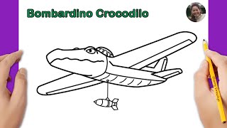 How To Draw Bombardino Crocodillo Italian Brainrot Animals Easy Step By ...
