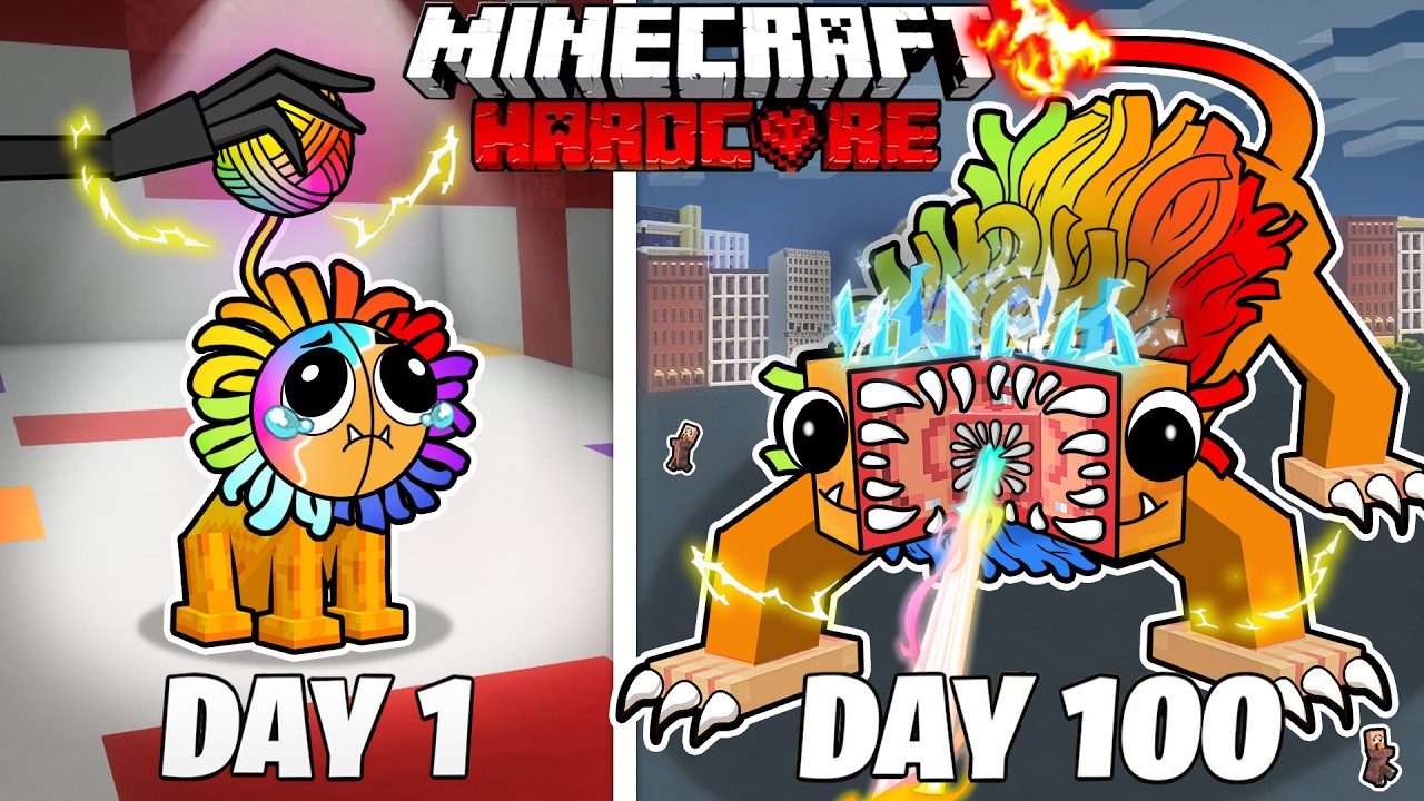 I Survived 100 Days as ELEMENTAL YARNABY in HARDCORE Minecraft - YouTube