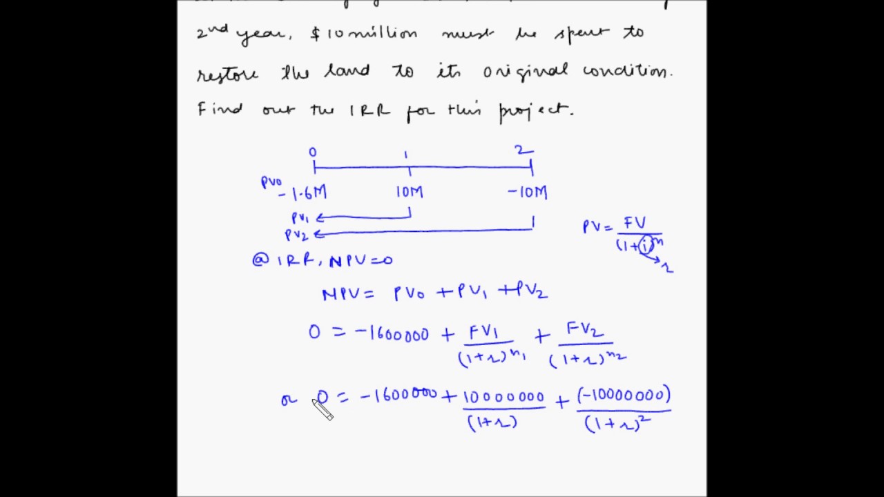 Multiple IRRs - Example 1 - YouTube