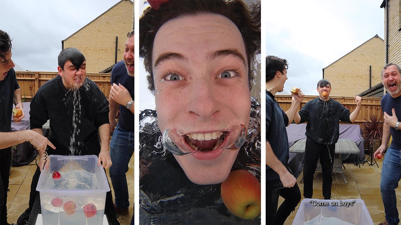 HILARIOUS Apple Bobbing Challenge!😂🍎 - YouTube