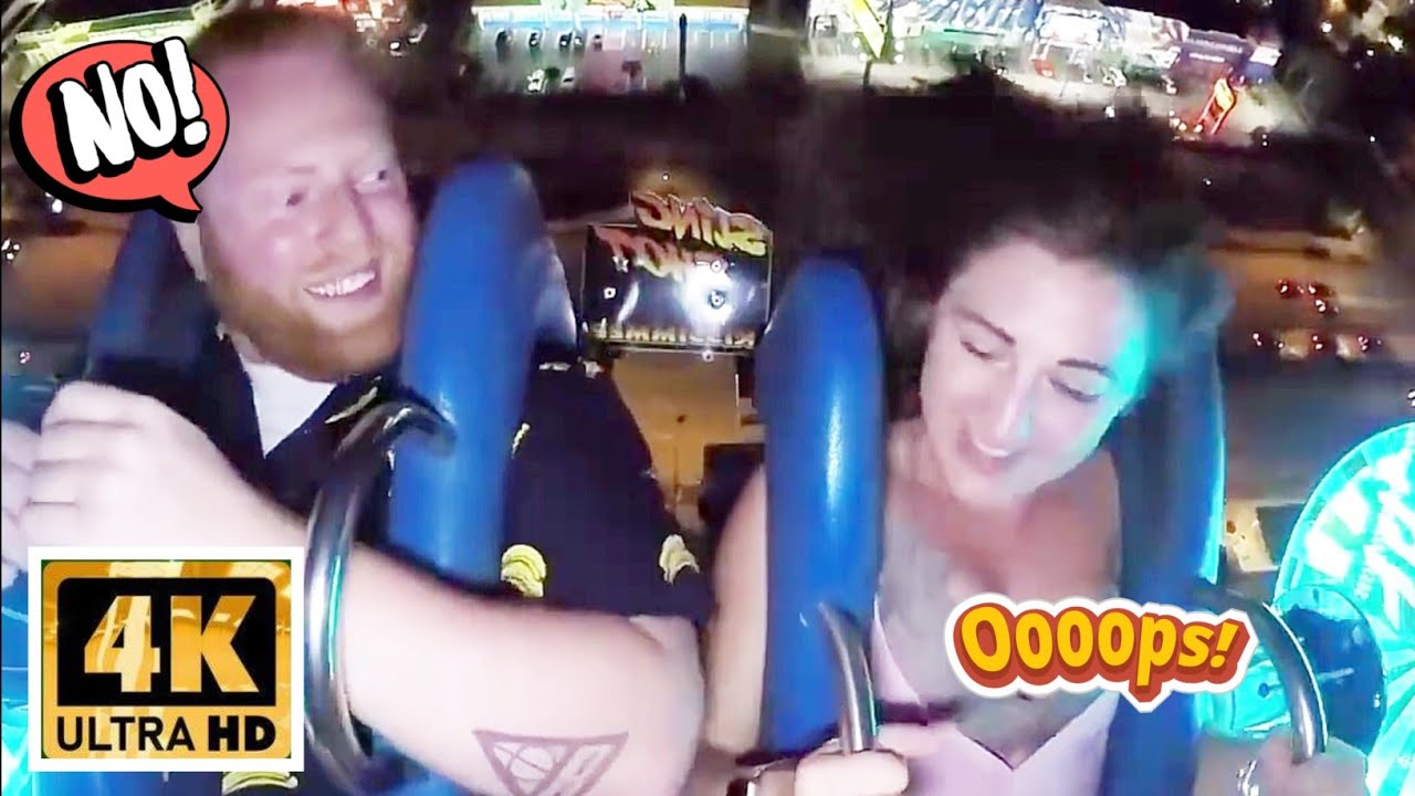 Slingshot ride girl reaction on amusement park 😍 part 141 # ...