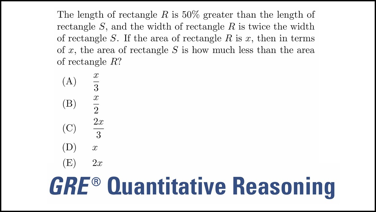 Area of Rectangles and Algebra: GRE quantitative reasoning practice ...