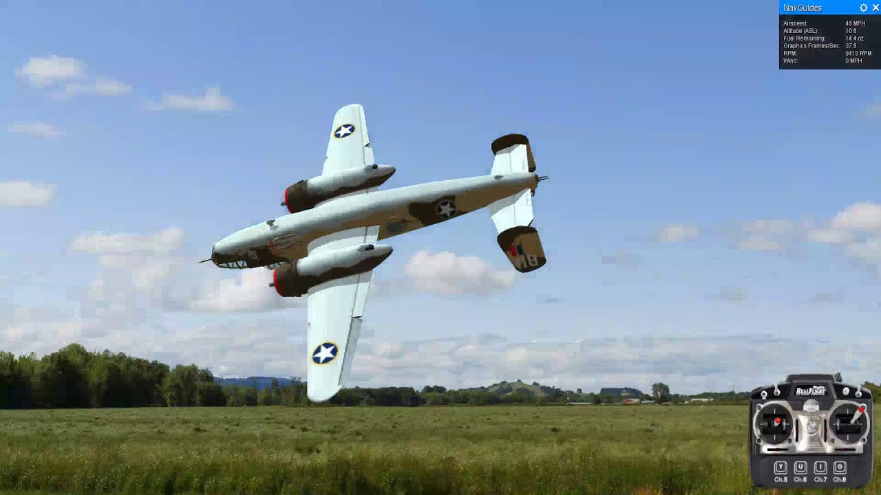 B-25 Mitchell - Sticks Movement - RealFlight 7.5 - YouTube