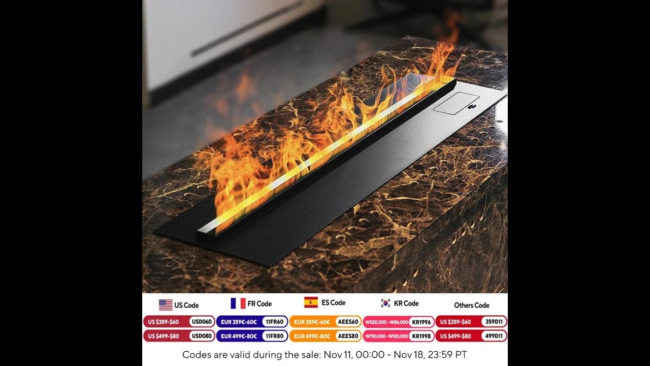 3D Atomized Fireplace – Colorful Steam Flame ECO Water Vapor Fireplace ...