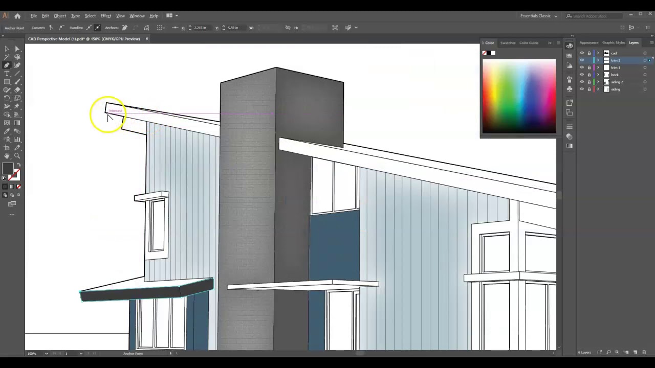 Illustrator House Rendering - Trim - YouTube