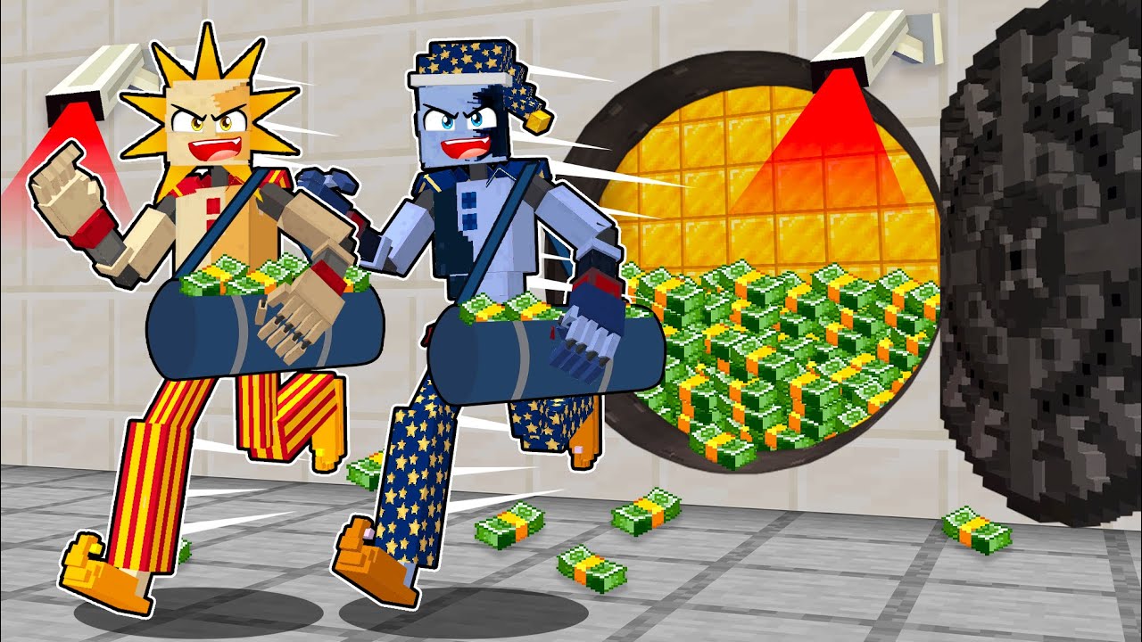 Sun and Moon ROB a BANK in MINECRAFT! - YouTube