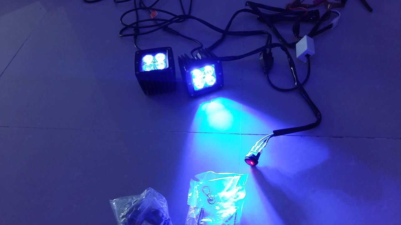 2x3" Blue & White Dual Colors LED Work Light Spot LED Cube LED Offroad ...