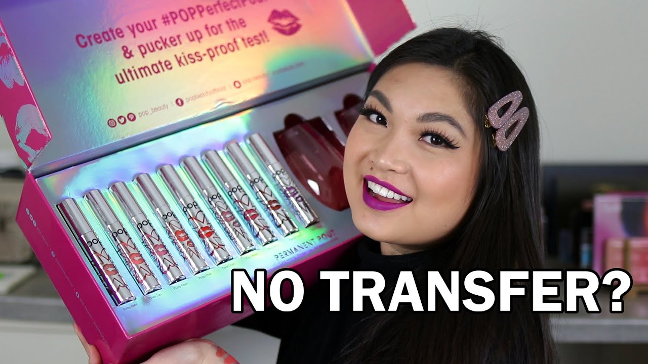 POP BEAUTY PERMANENT POUT SWATCHES | LIQUID LIPSTICKS - YouTube