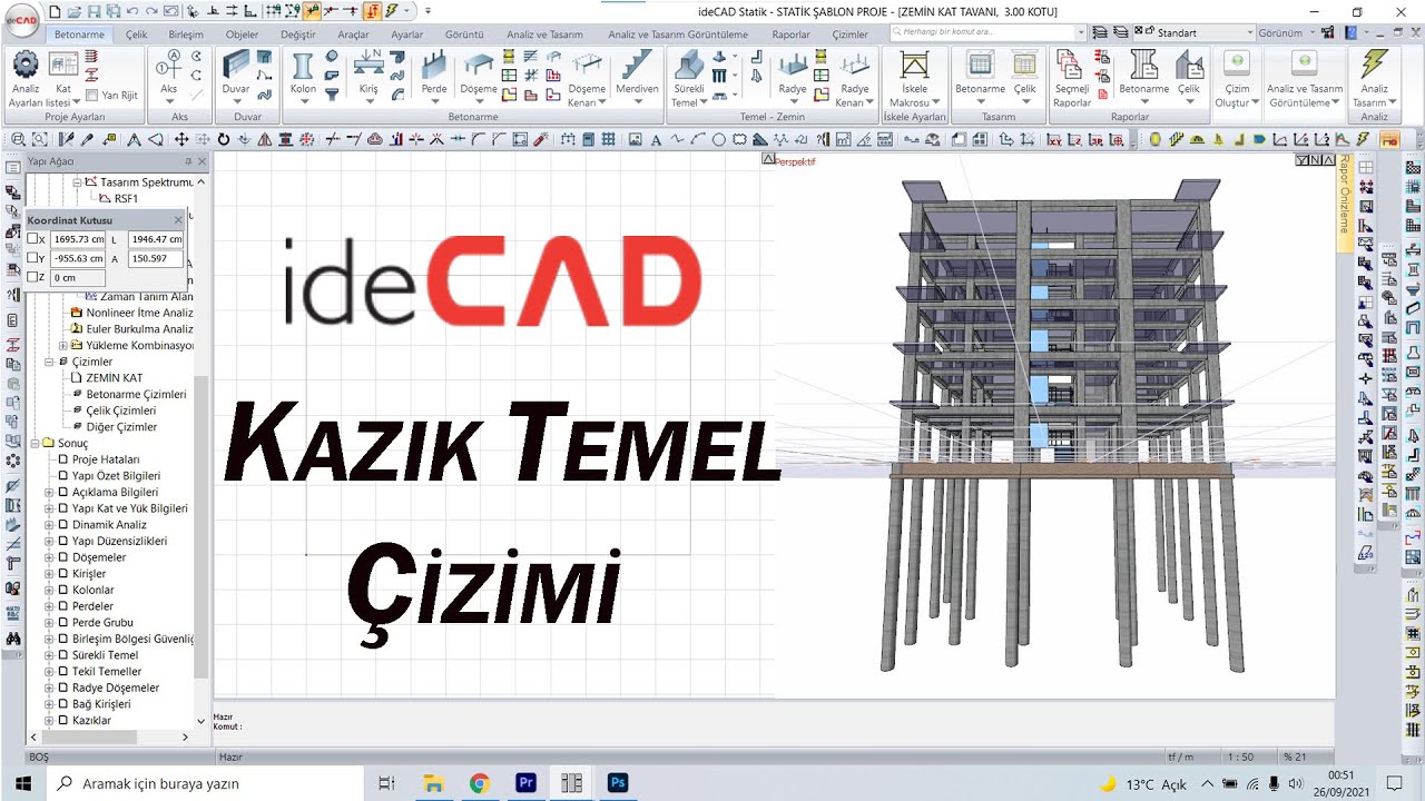 ideCAD Statik | ⛏ Kazık Temel Çizimi | #13 - YouTube