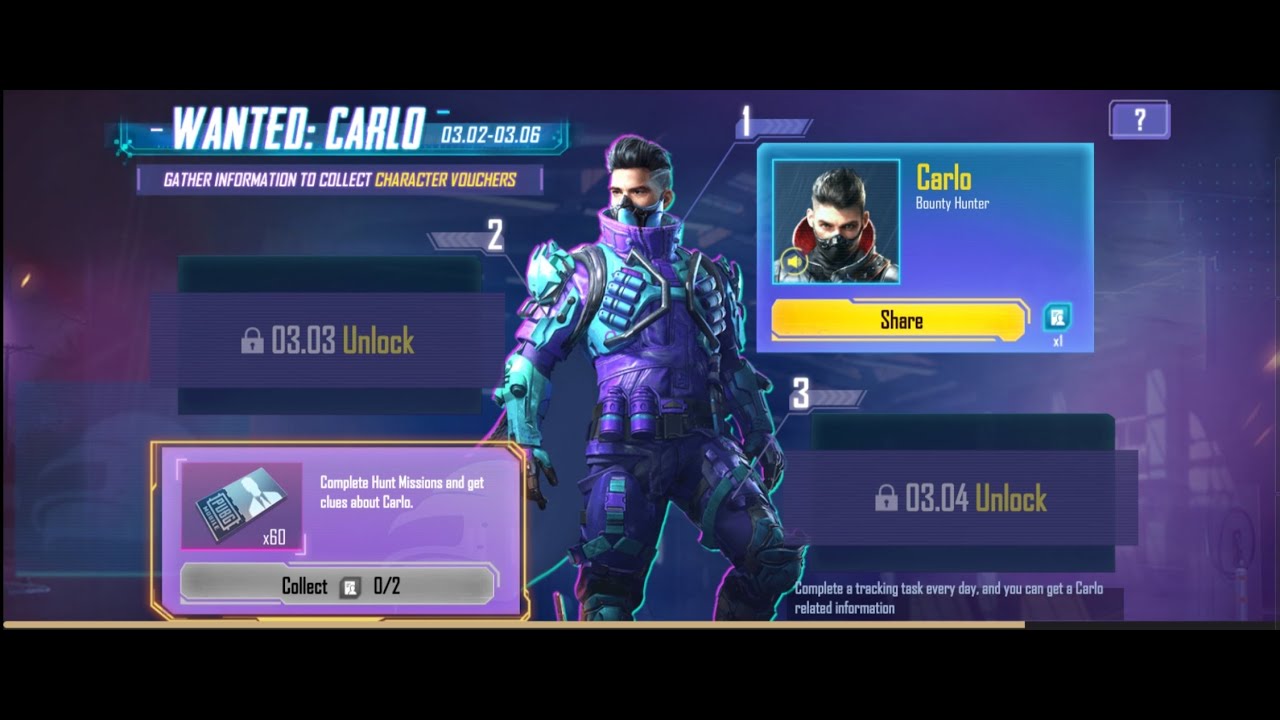 Carlo Character in PUBG Mobile and what to do..... - YouTube