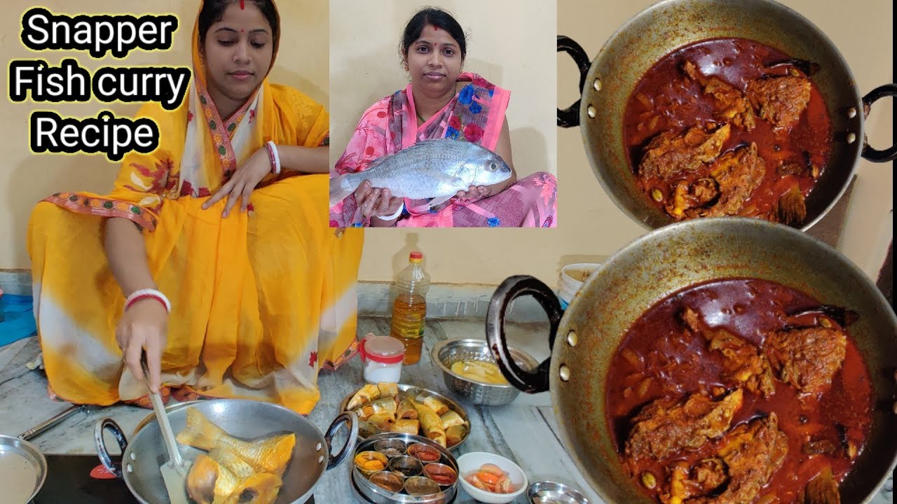 Snapper Fish Curry Recipe। Red Snapper Curry Bengali Style। Red Snapper ...