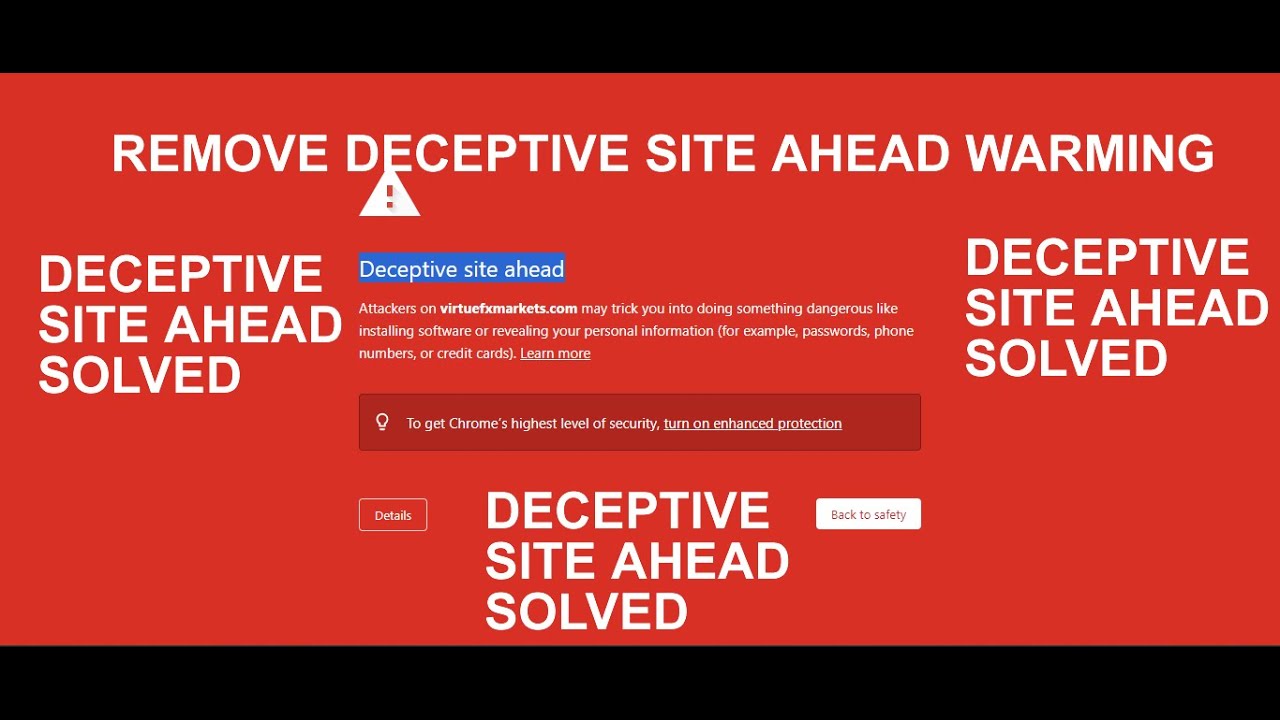 how to remove deceptive site ahead warning - YouTube