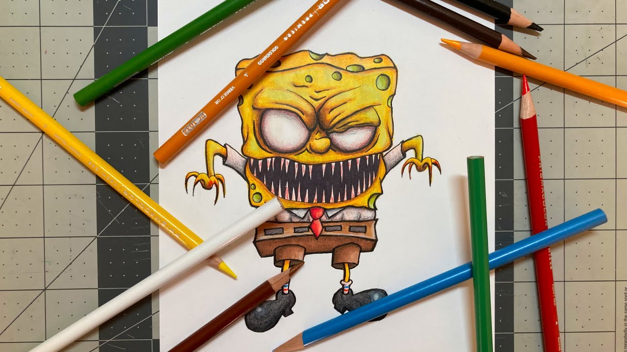 Re-Drawing SPONGEBOB as a MONSTER - YouTube
