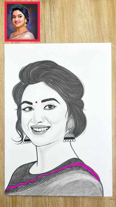 How to Draw keerthy Suresh very easy ️ #keerthysuresh #art #drawing # ...