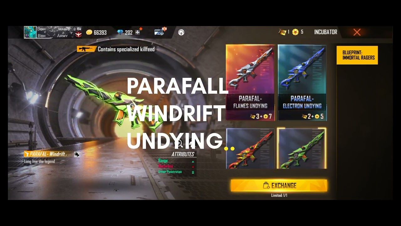 New parafall skin #Parafall windrift undying 😎😎 - YouTube