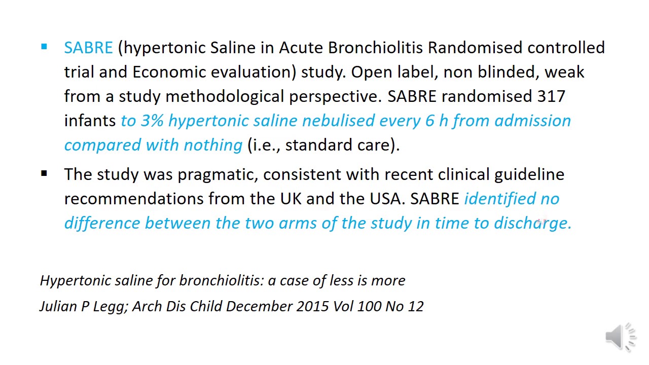 Hypertonic Saline Nebulization In Bronchiolitis - YouTube