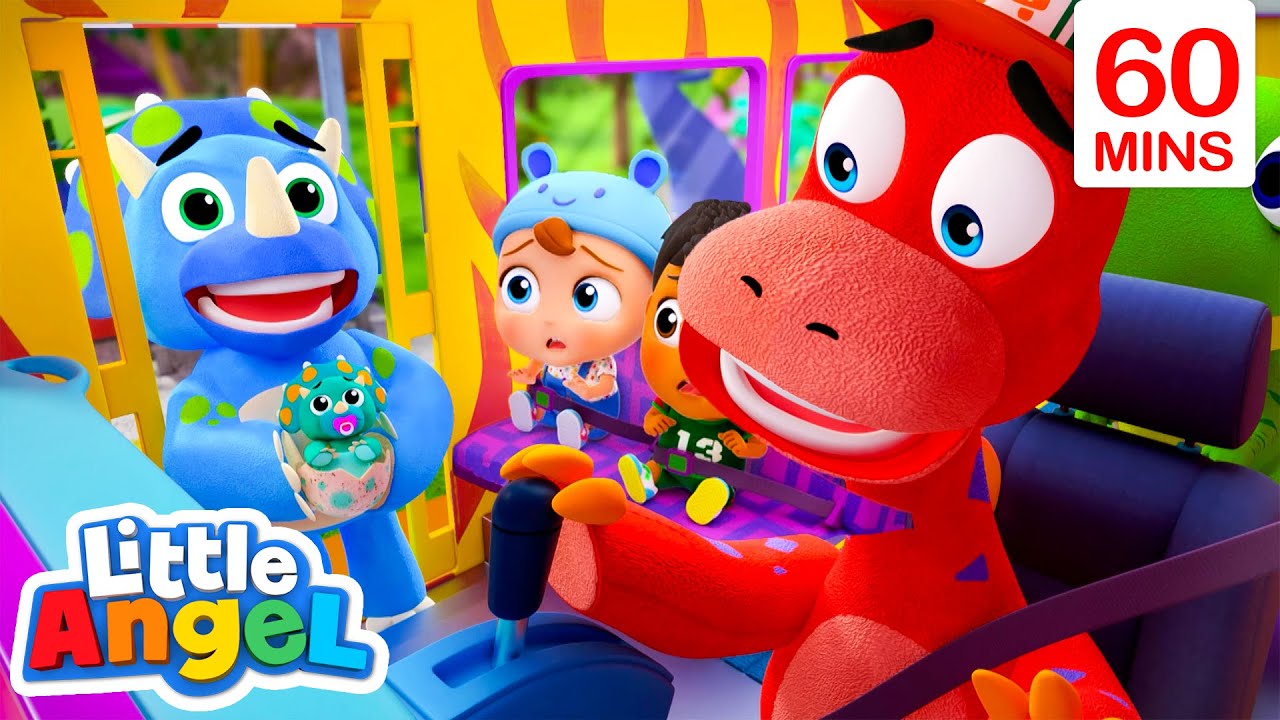 Doors on the Dinosaur Bus | School Bus Nursery Rhymes for kids - Little ...