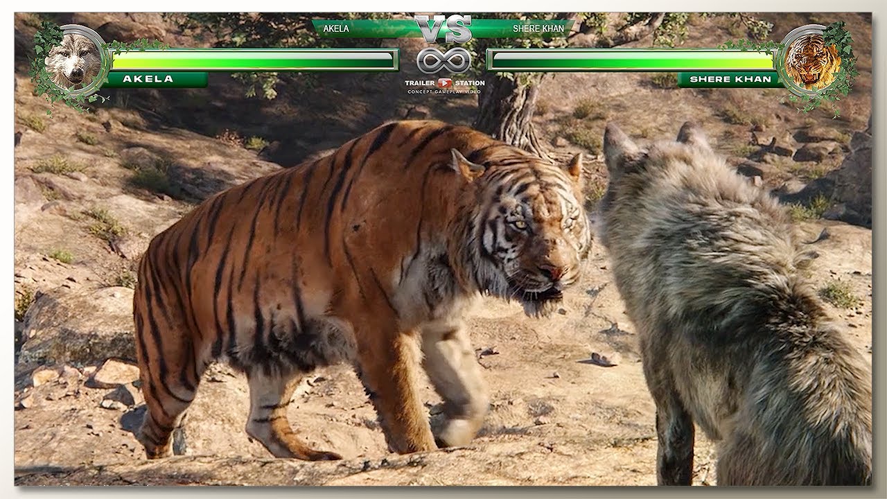 Akela vs Shere Khan with Healthbars - YouTube
