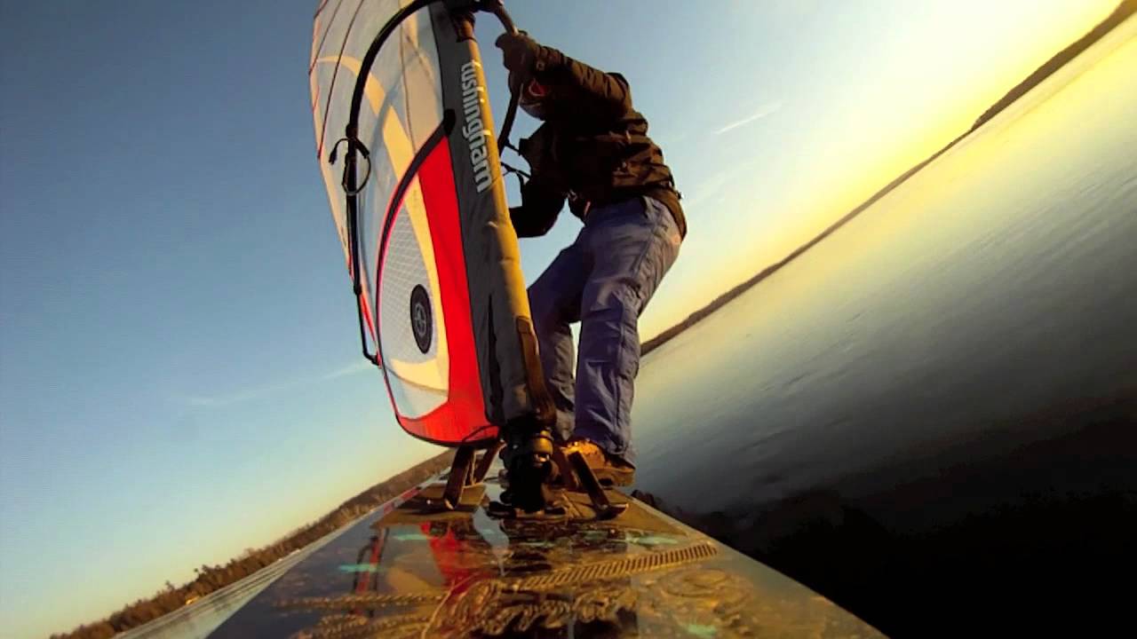 Windsurfing on ice. - YouTube