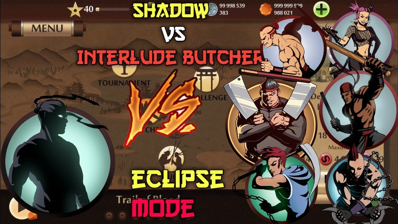 Shadow Fight 2 | Shadow Vs Interlude Butcher | Eclipse mode. - YouTube