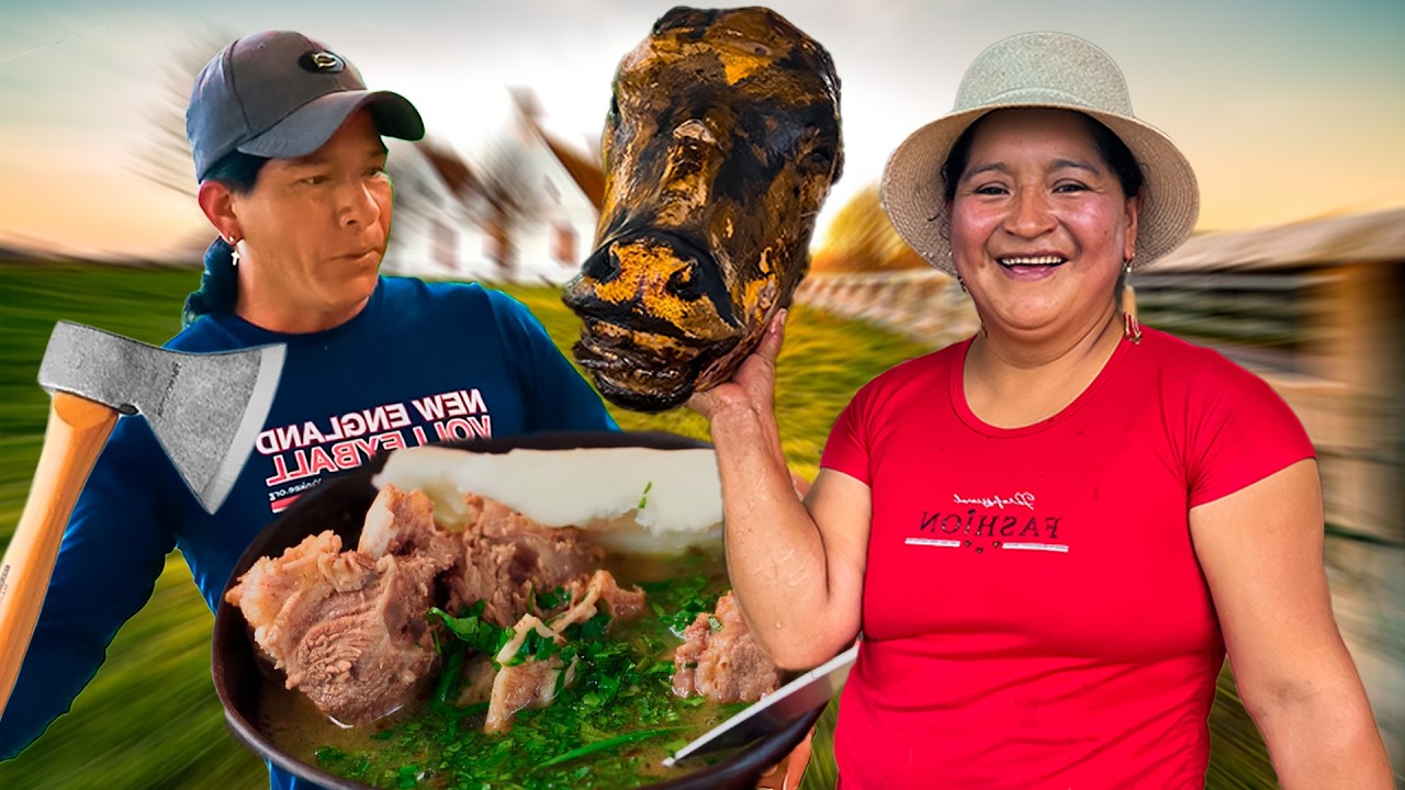 Así se prepara el tradicional CALDO DE CABEZA DE RES - YouTube