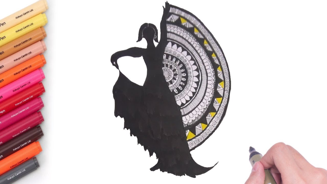 How to Draw a Mandala Art Dancing Girl | Easy Drawing | Simple Draw ...