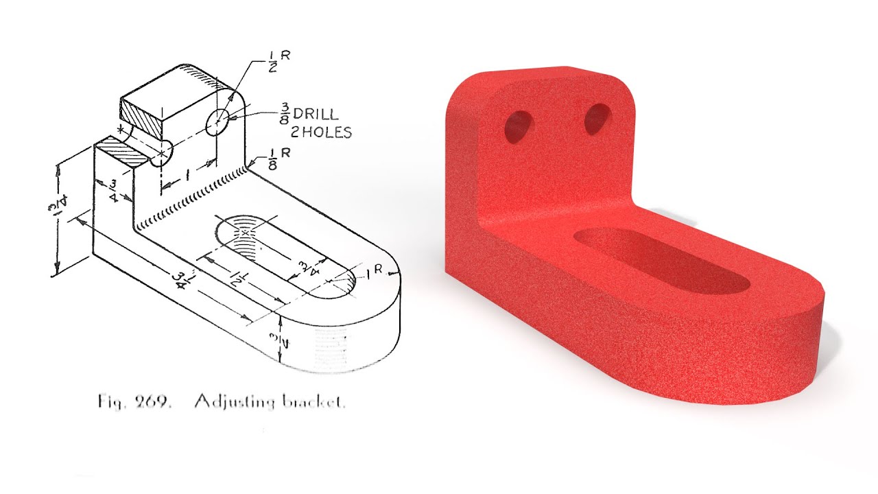 Drawing an Adjusting Bracket in SketchUp - Dailey Drawing Practice ...