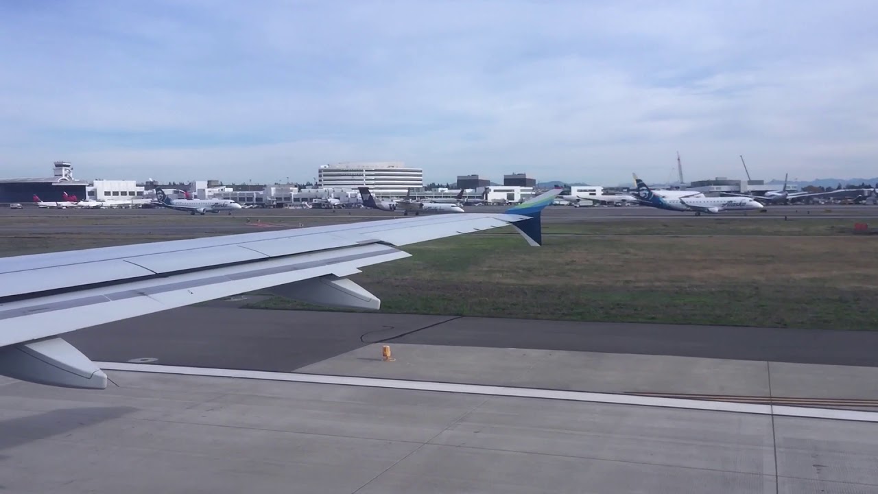 Great terminal view! Alaska A320 N625VA takeoff from Seattle - YouTube