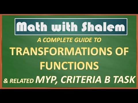 Transformations of functions, complete guide with IB MYP Criteria B ...