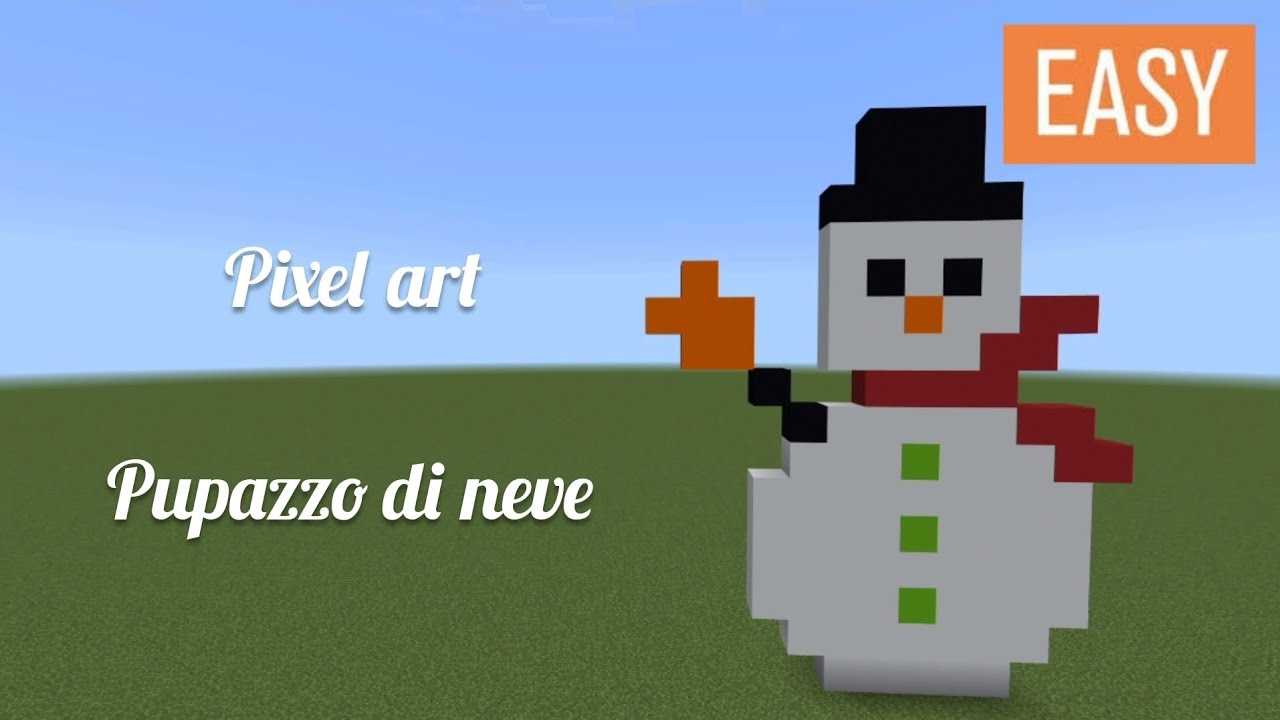 Minecraft: pixel art pupazzo di neve tutorial - YouTube